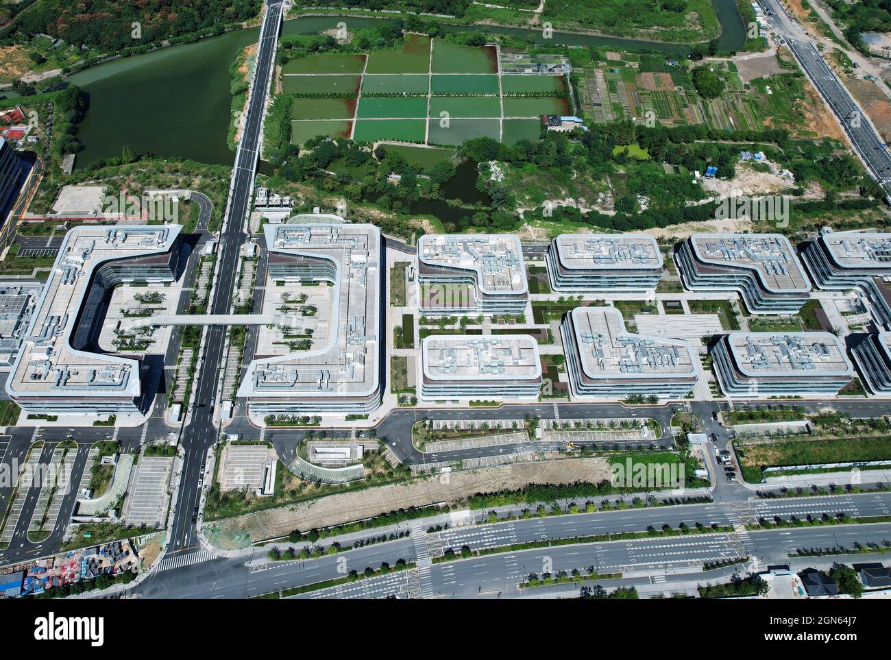 HANGZHOU, CHINA - SEPTEMBER 23, 2021 - An aerial photo taken on ...