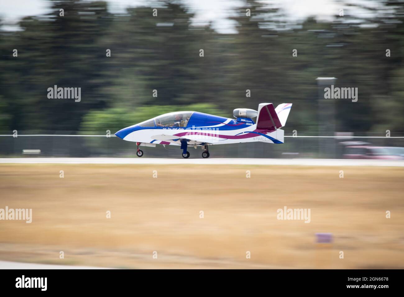 Acrobatic Pilot Tom “Lark” Larkin flies a SubSonex Jet JSX003 during ...