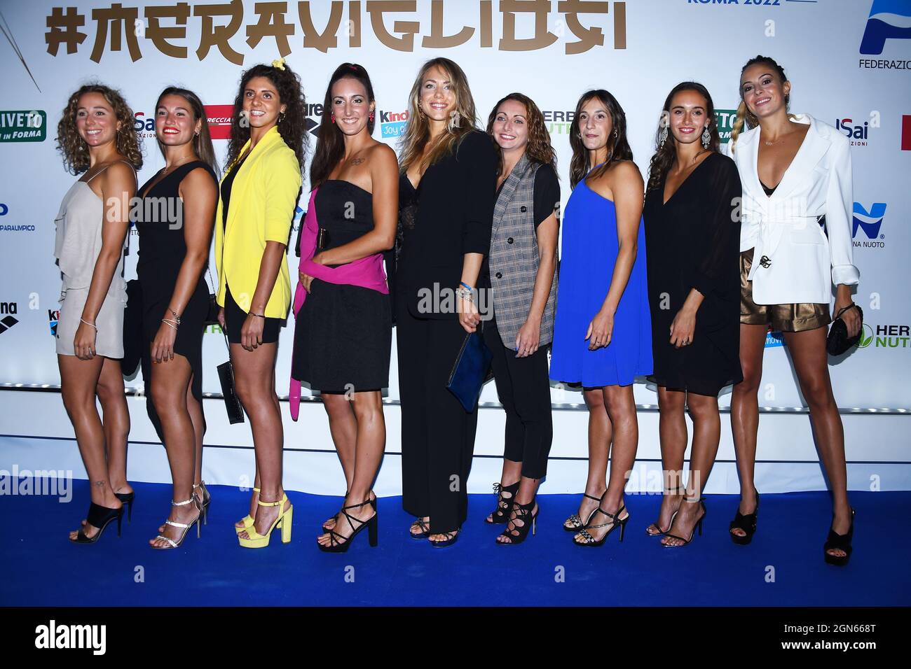 Rome, Lazio. 22nd Sep, 2021. the synchronized swimming team during the ...