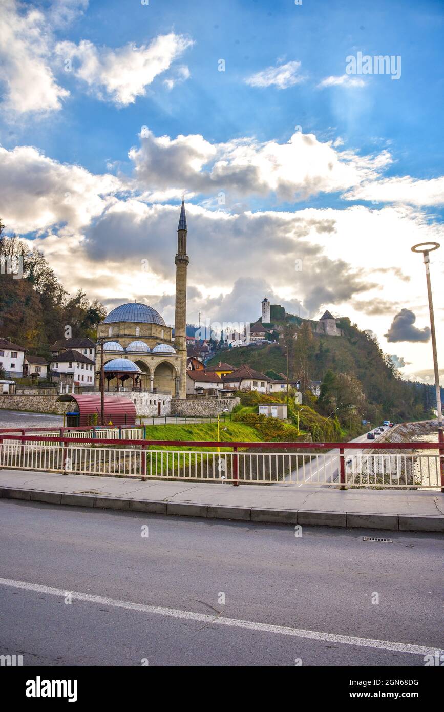 Building facade of the Sinan Pasha Mosque in the city of Prizren ...