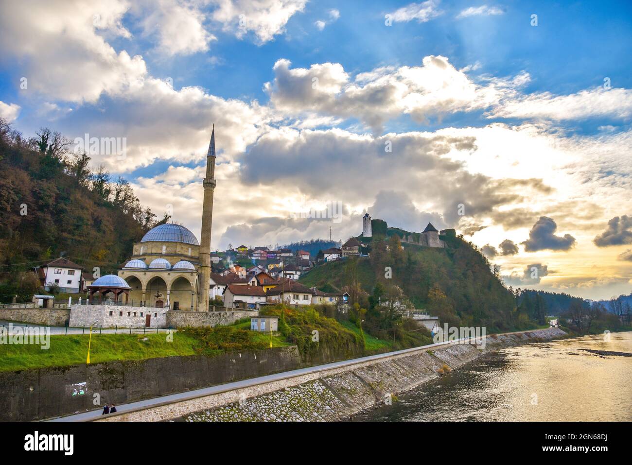 Building facade of the Sinan Pasha Mosque in the city of Prizren ...