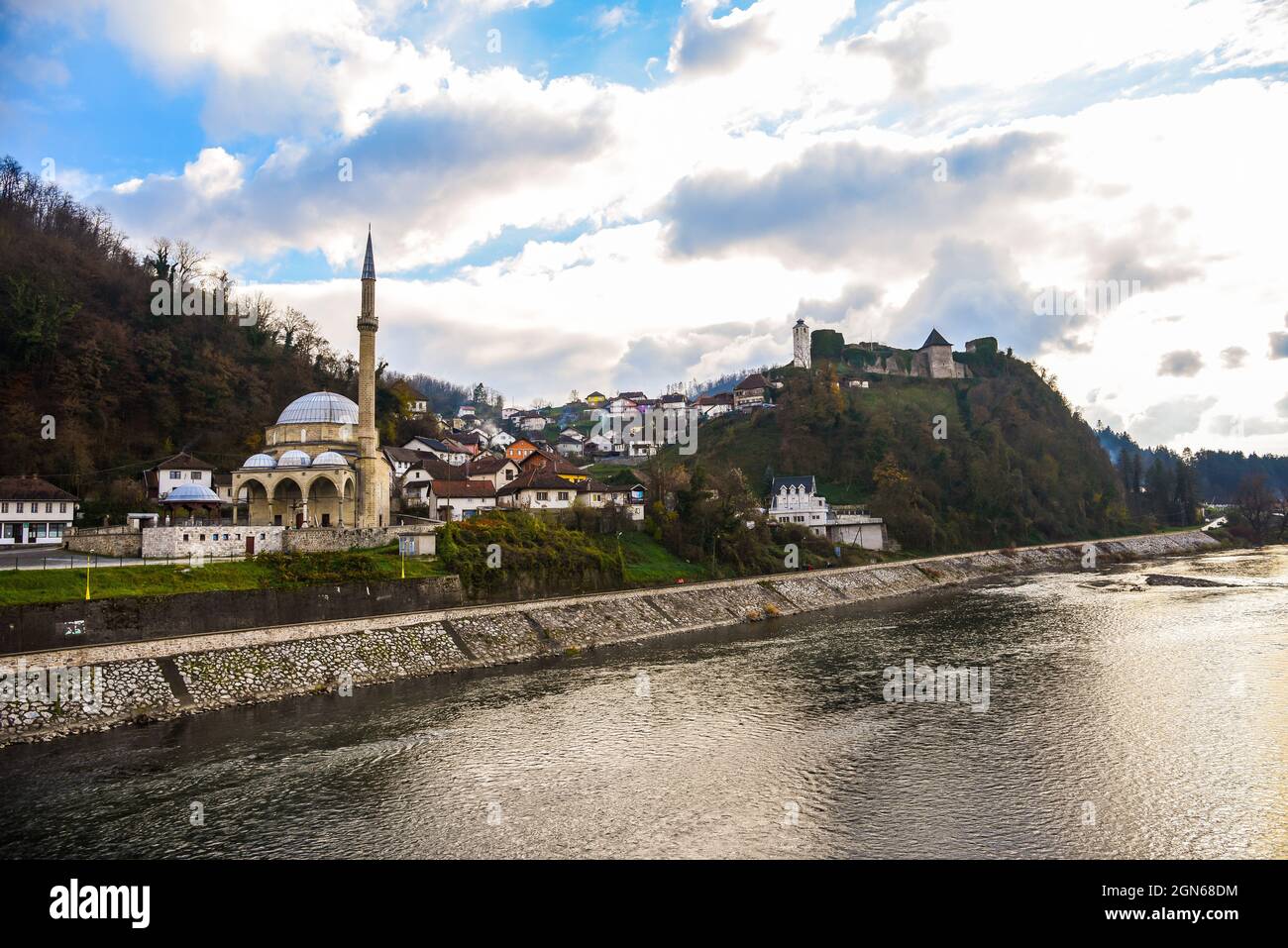 Building facade of the Sinan Pasha Mosque in the city of Prizren ...