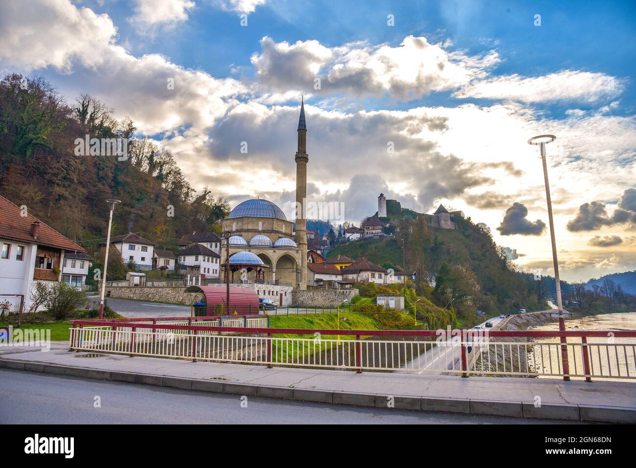 Building facade of the Sinan Pasha Mosque in the city of Prizren ...