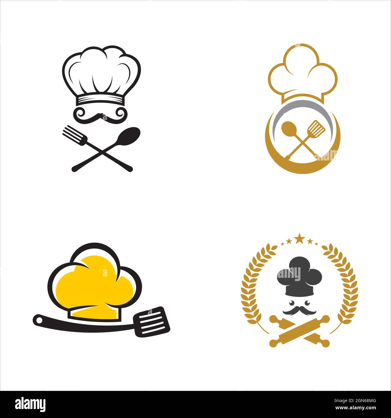 hat chef logo template vector illustration Stock Photo - Alamy