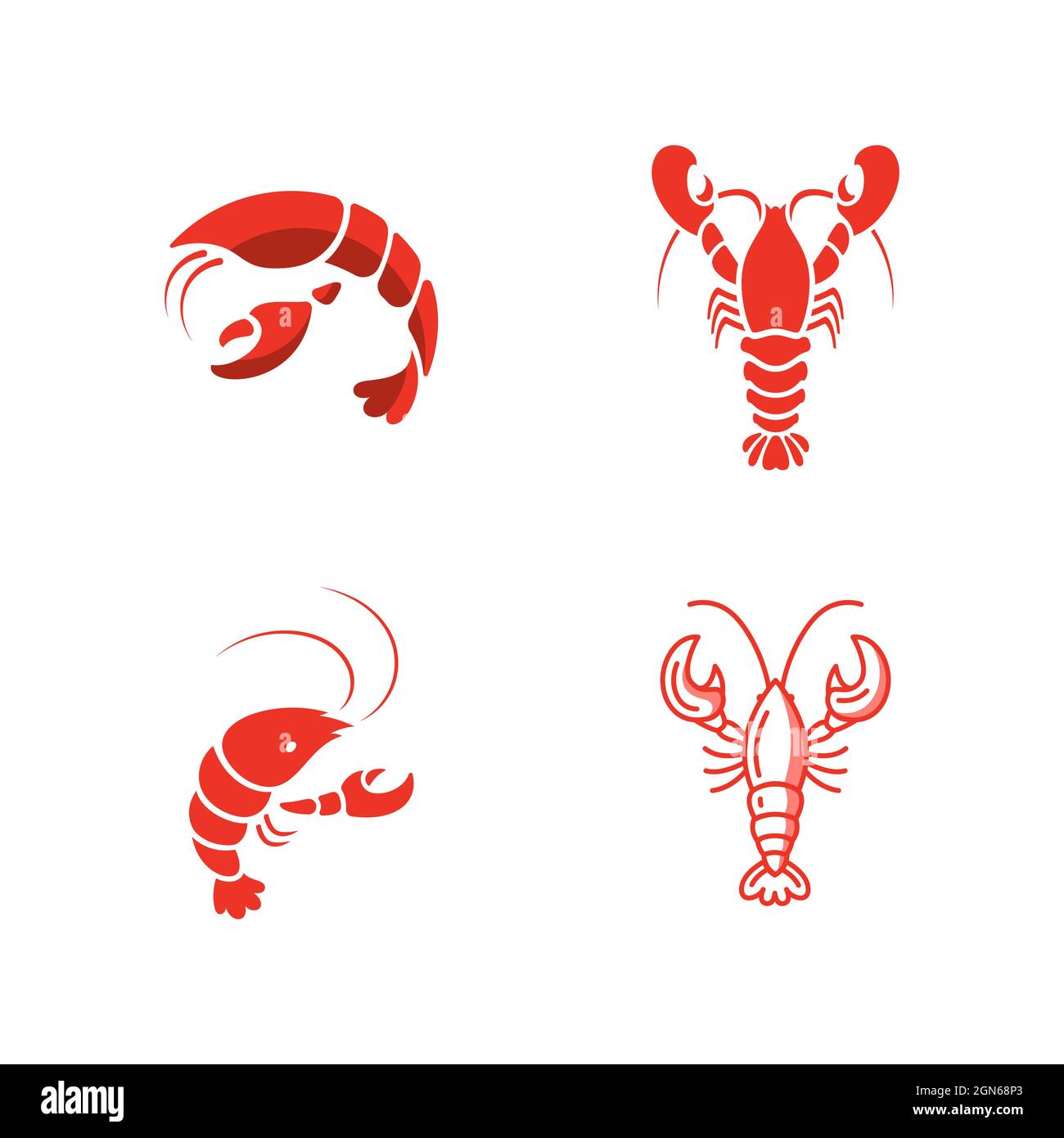 Shrimp vector icon illustration design template Stock Photo - Alamy