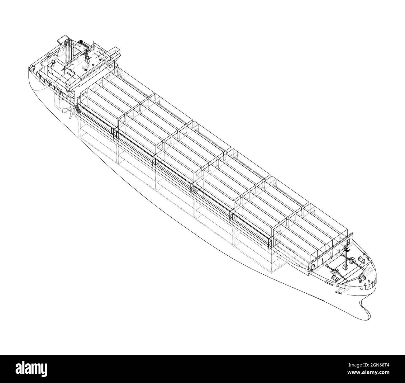 Cargo ship with containers. Vector Stock Vector Image & Art - Alamy