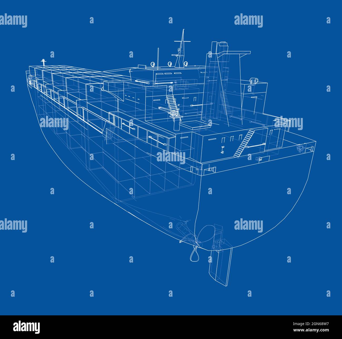 Cargo ship with containers. Vector Stock Vector Image & Art - Alamy