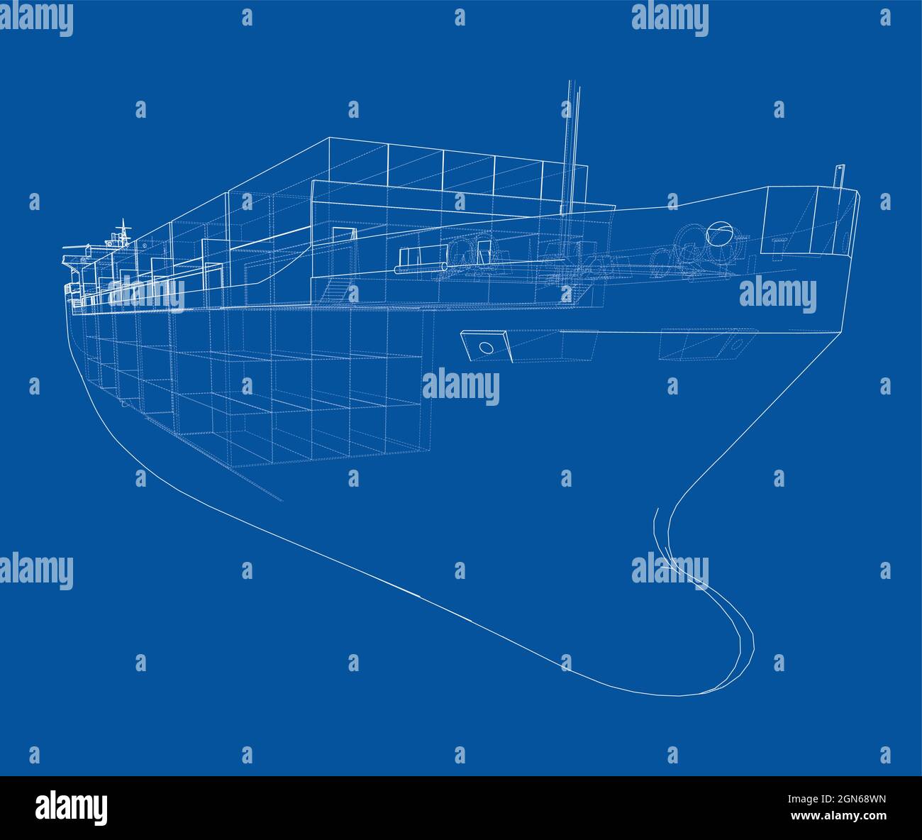 Cargo ship with containers. Vector Stock Vector Image & Art - Alamy