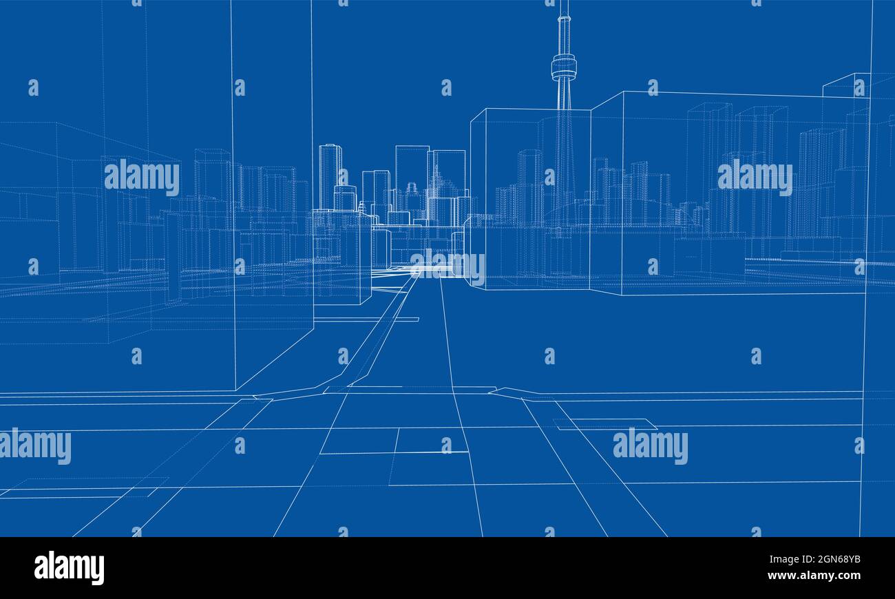 Vector 3d urban landscape. Buildings and roads Stock Vector Image & Art ...