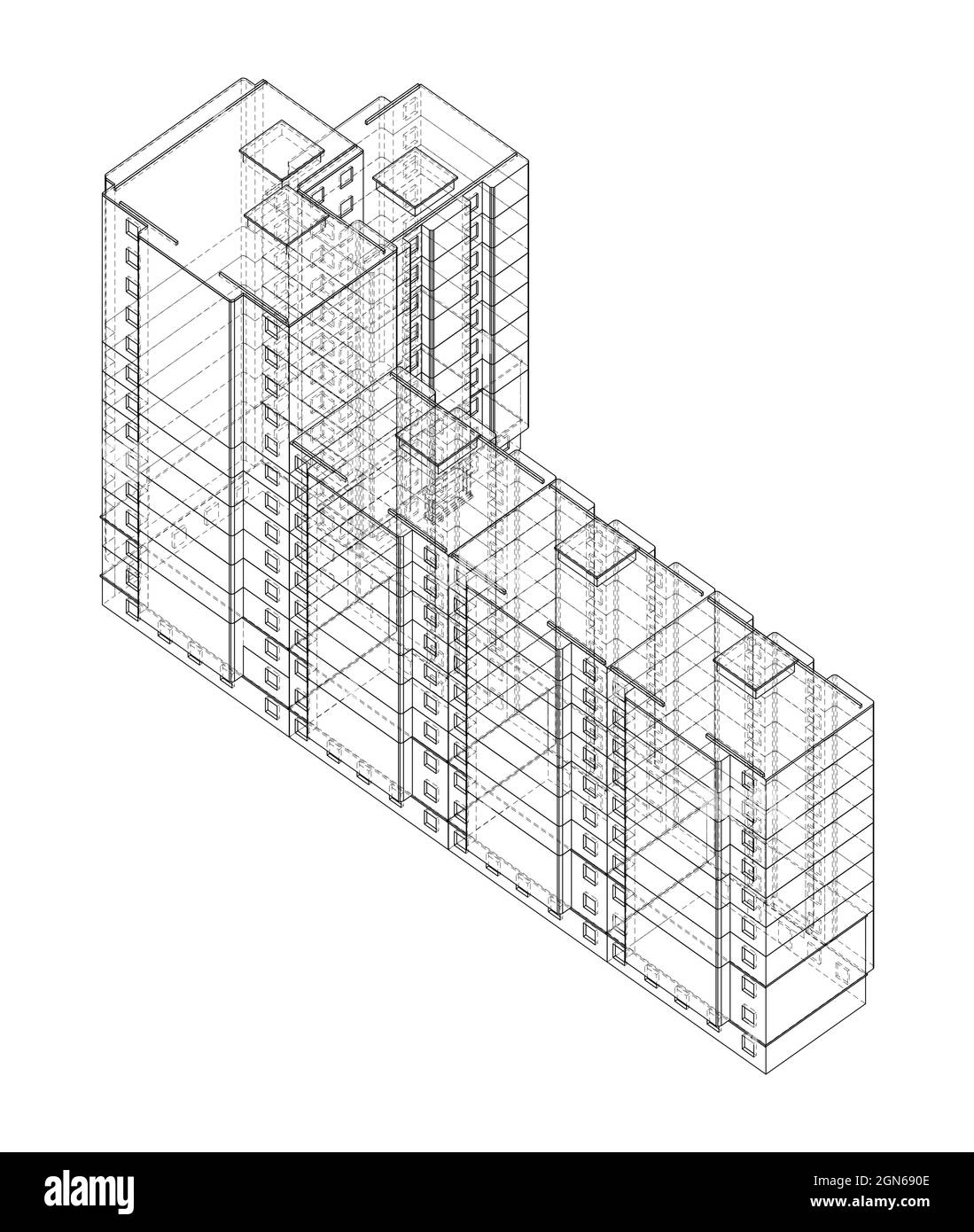 Vector multi-storey residential building Stock Vector Image & Art - Alamy