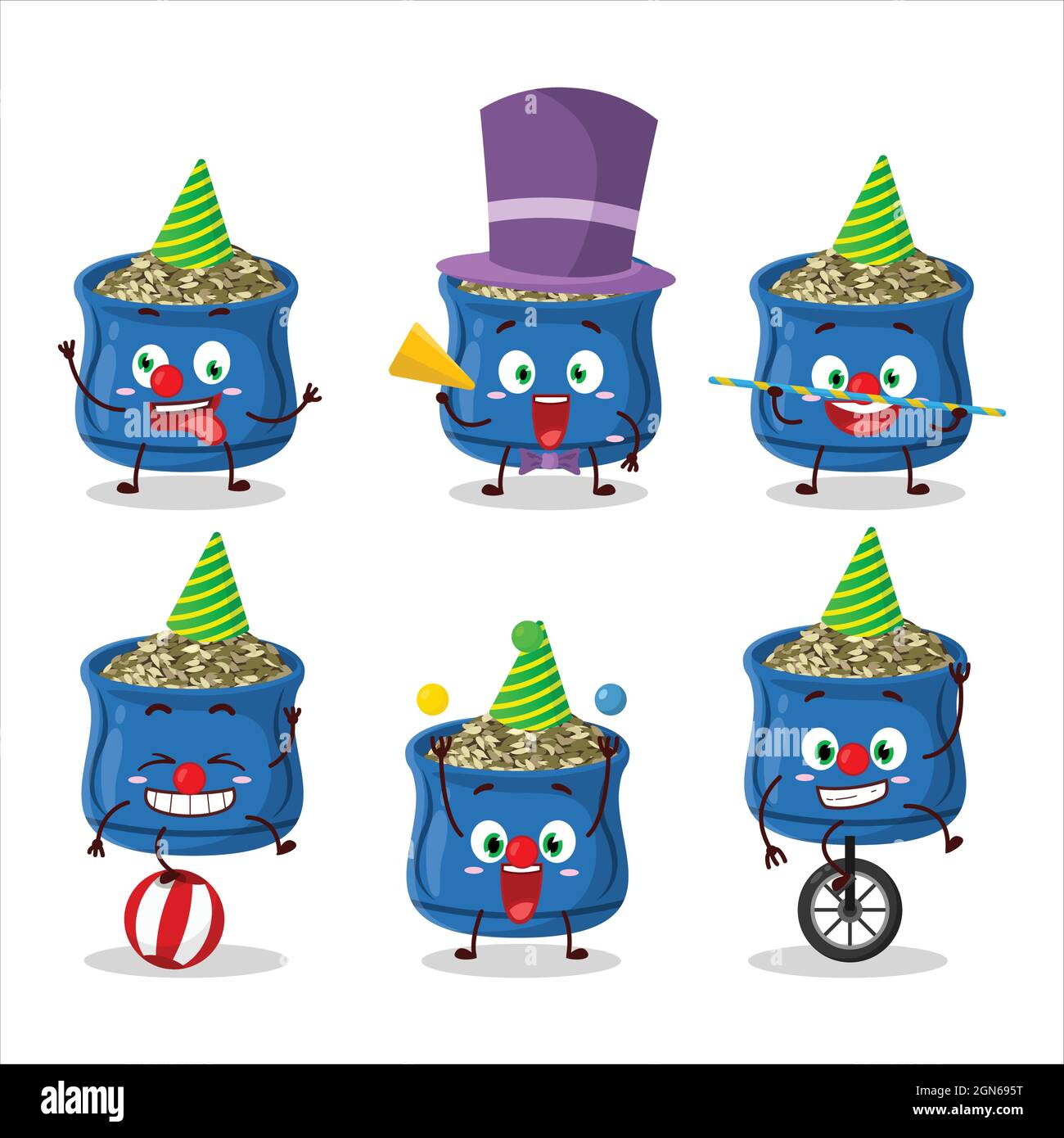 Cartoon character of thyme with various circus shows. Vector ...