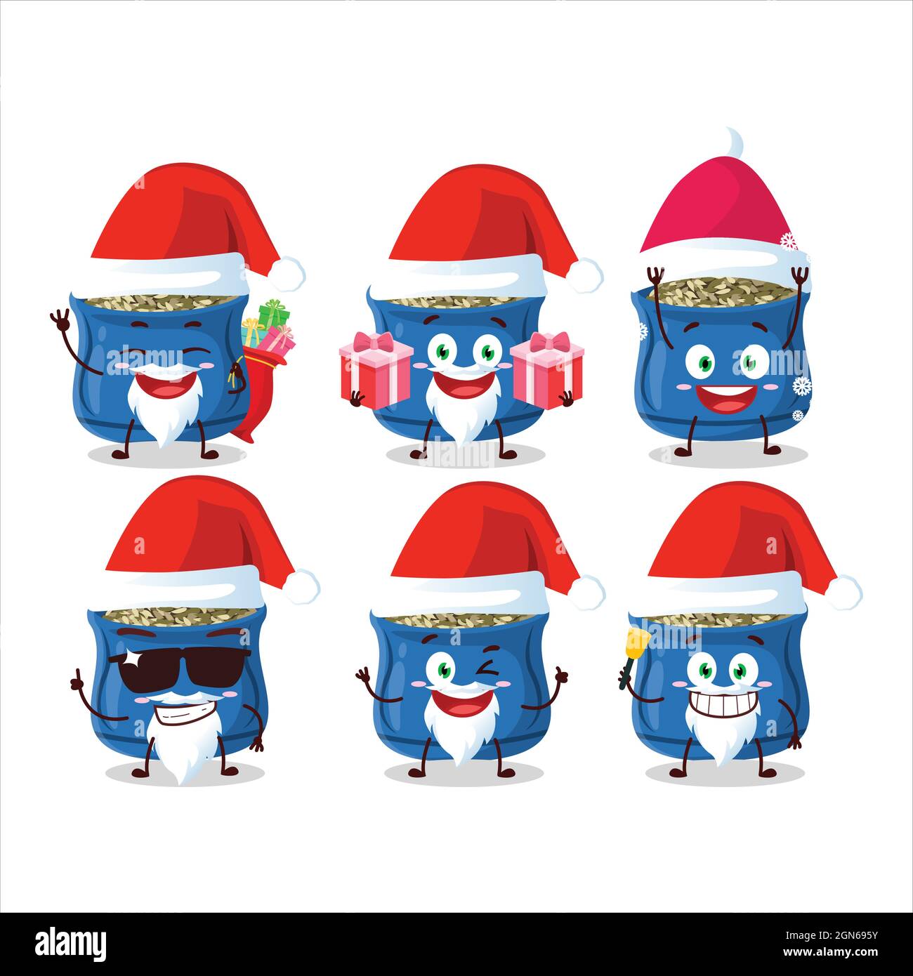 Santa Claus emoticons with thyme cartoon character. Vector illustration ...