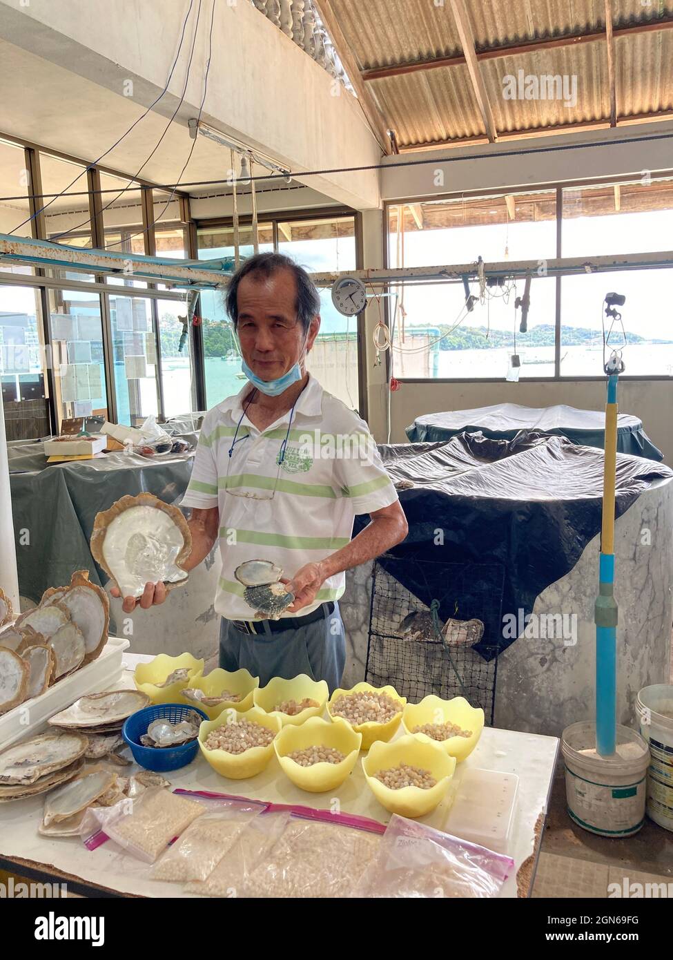 Ao Yon, Thailand. 01st Sep, 2021. Pearl farmer Kriangsak Ung in his ...