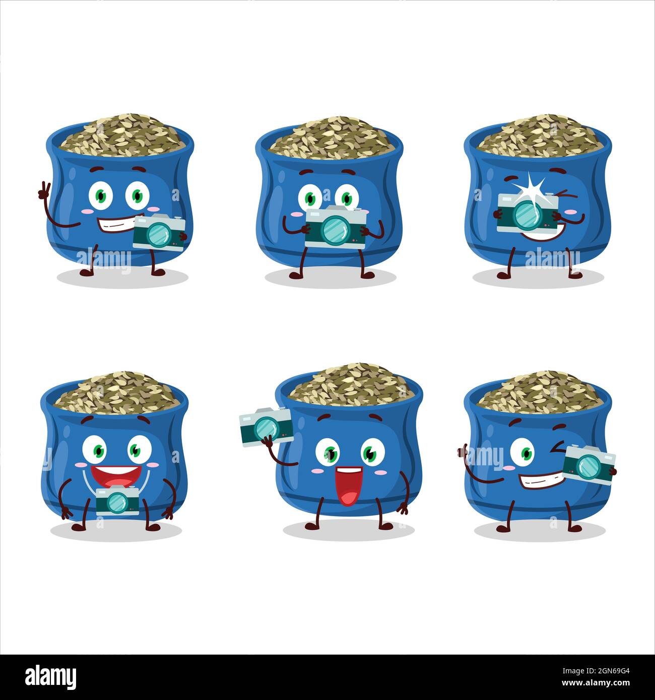 Photographer profession emoticon with thyme cartoon character. Vector ...