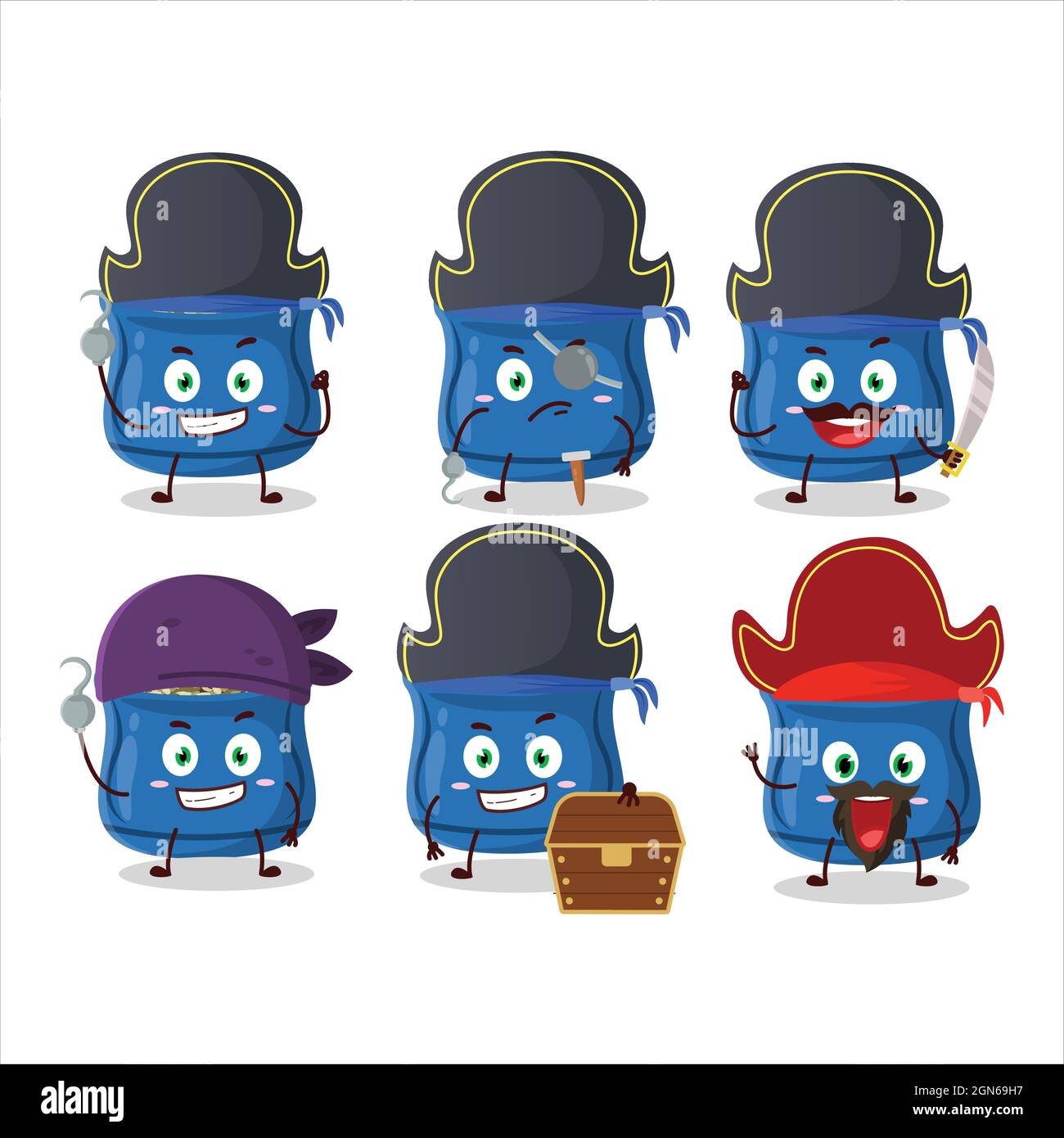 Cartoon character of thyme with various pirates emoticons. Vector ...
