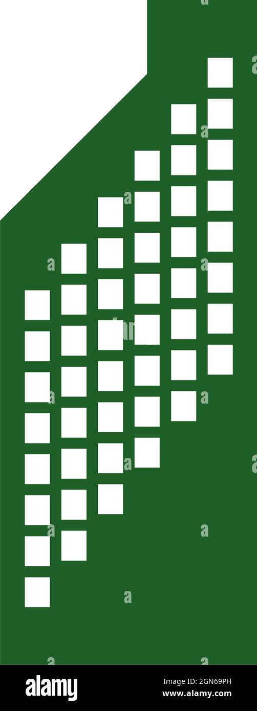 green building with windows on white background Stock Vector Image ...