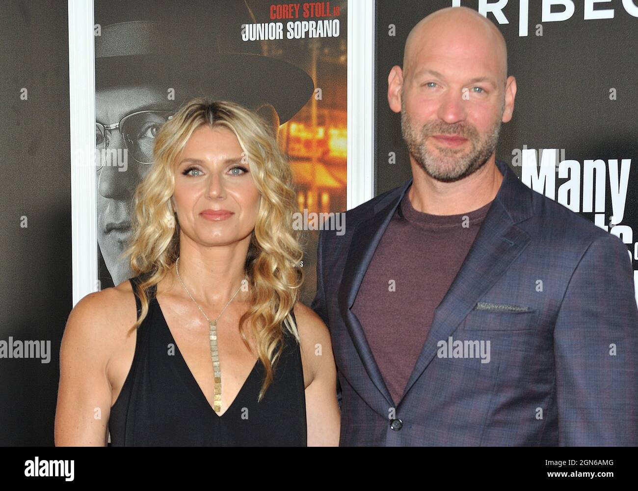 L-R: Nadia Stoll and Corey Stoll attend the premiere of The Many Saints ...