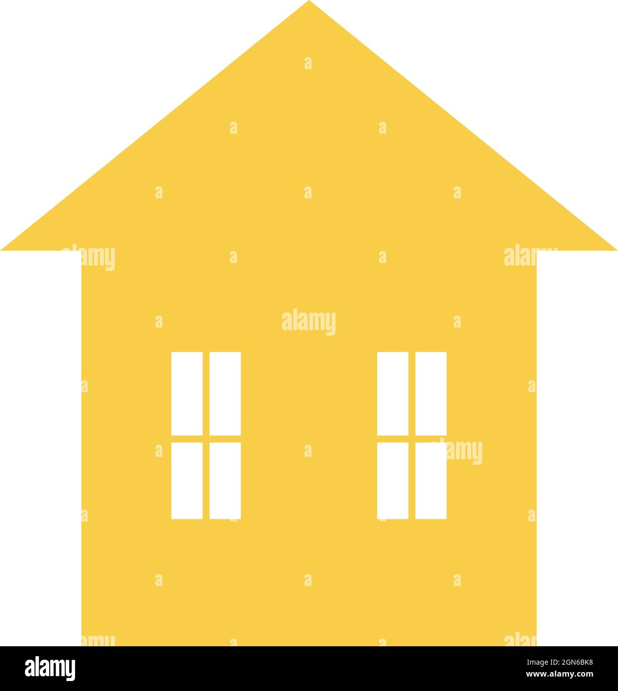 Isolated yellow house with windows Stock Vector Image & Art - Alamy