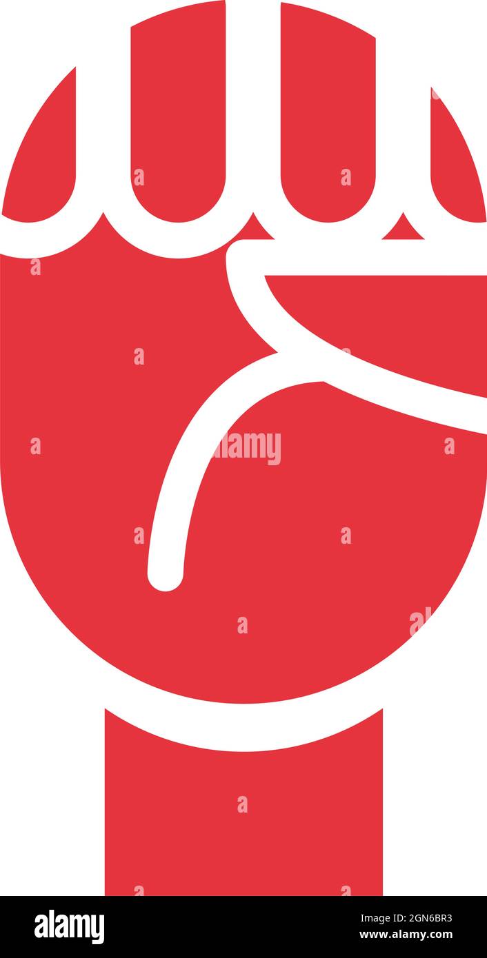 Protest orange fist on white background Stock Vector Image & Art - Alamy