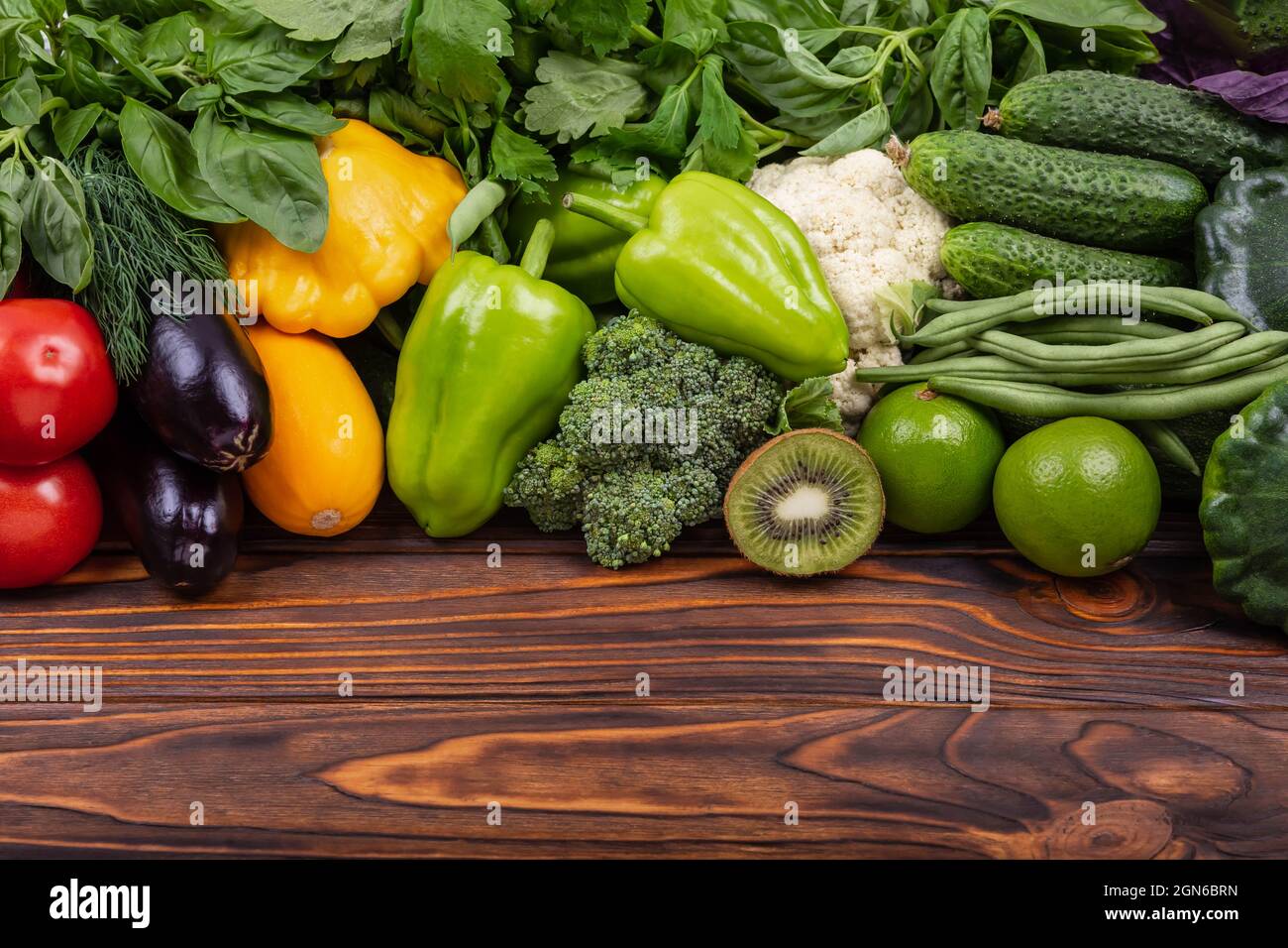 Dietary vegetarian eating products. Assortment of organic vegetables ...