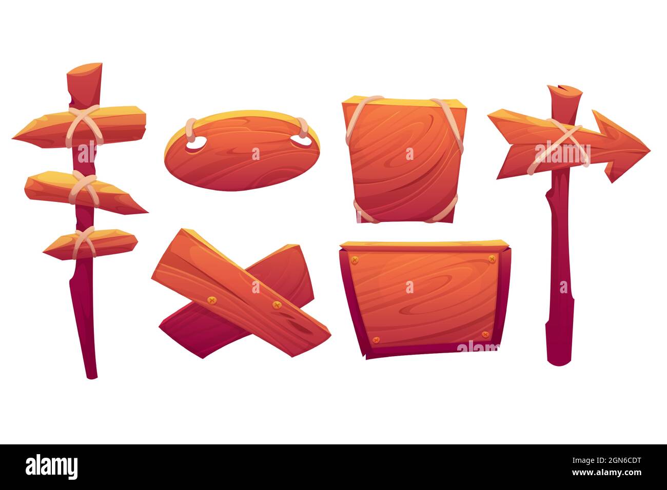Cartoon wood direction signs hi-res stock photography and images - Alamy