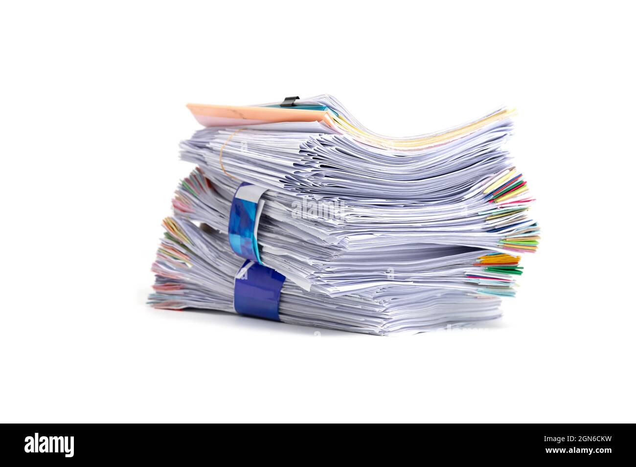 Stack of Documents isolated on white background Stock Photo - Alamy