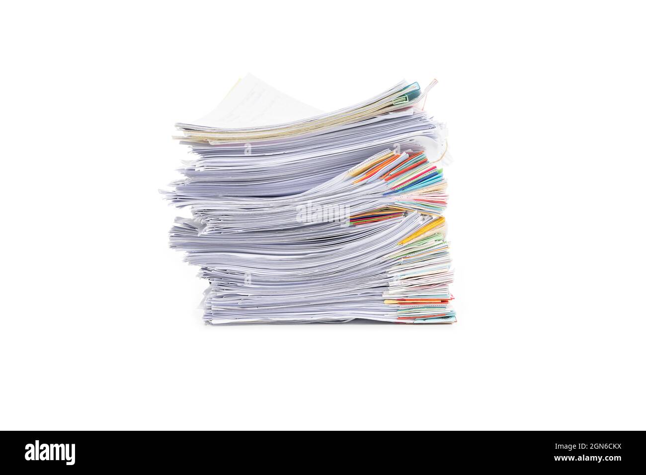 Stack of Documents isolated on white background Stock Photo - Alamy
