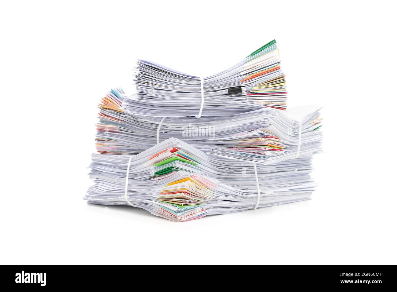 Stack of Documents isolated on white background Stock Photo - Alamy