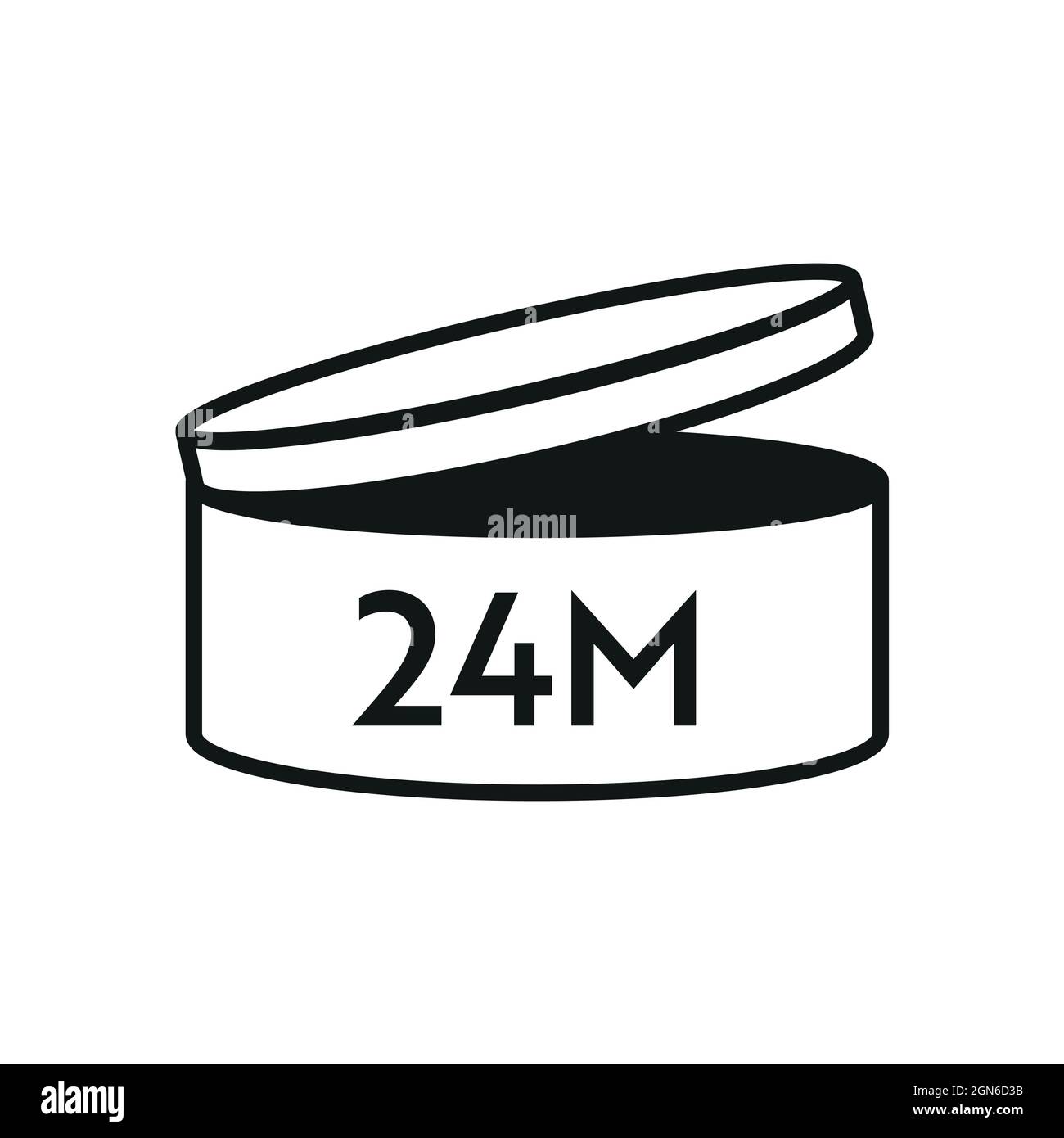 PAO vector icon 24 month. Period after opening symbols. Can with open ...