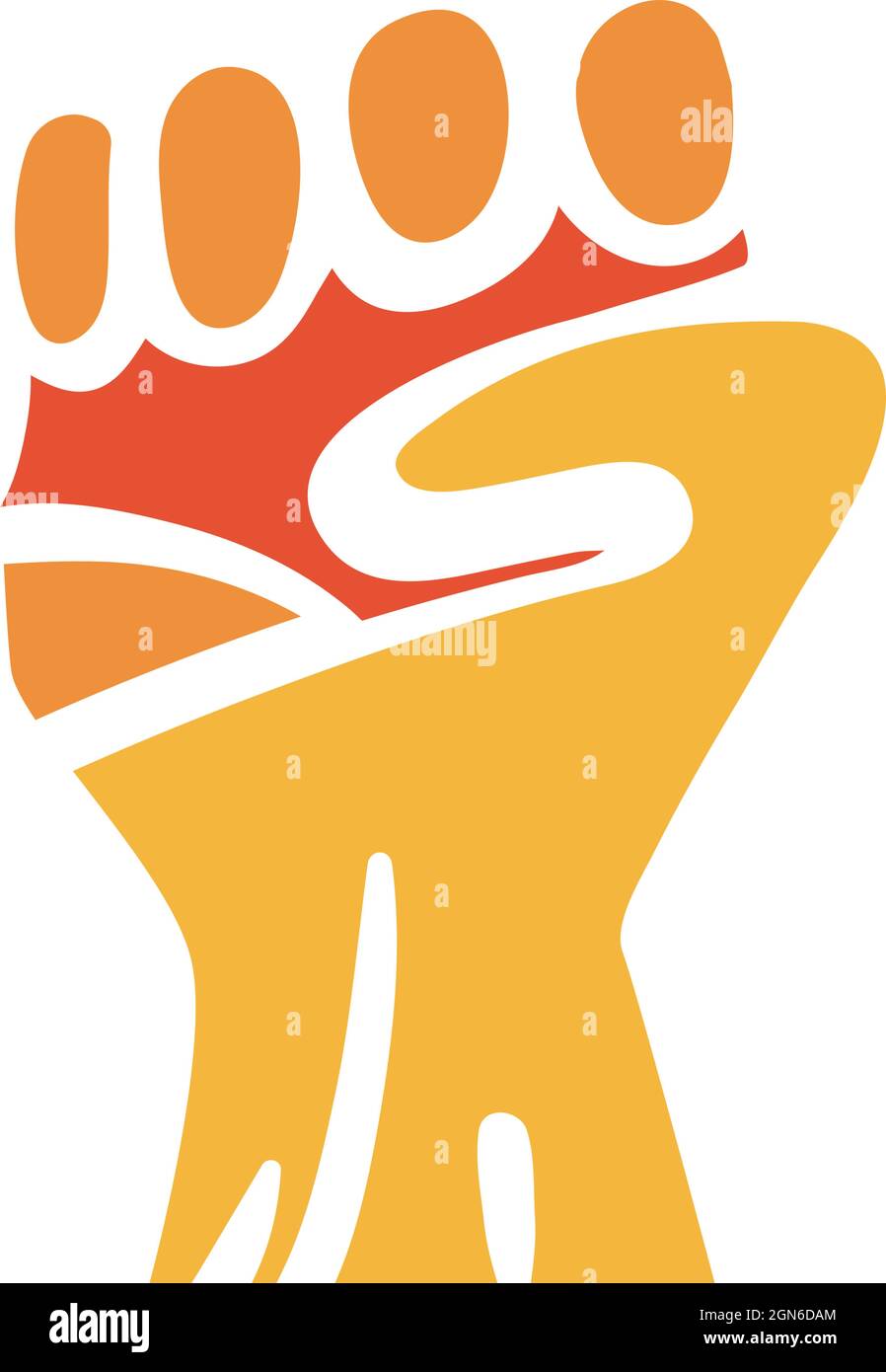 Protest orange fist on white background Stock Vector Image & Art - Alamy