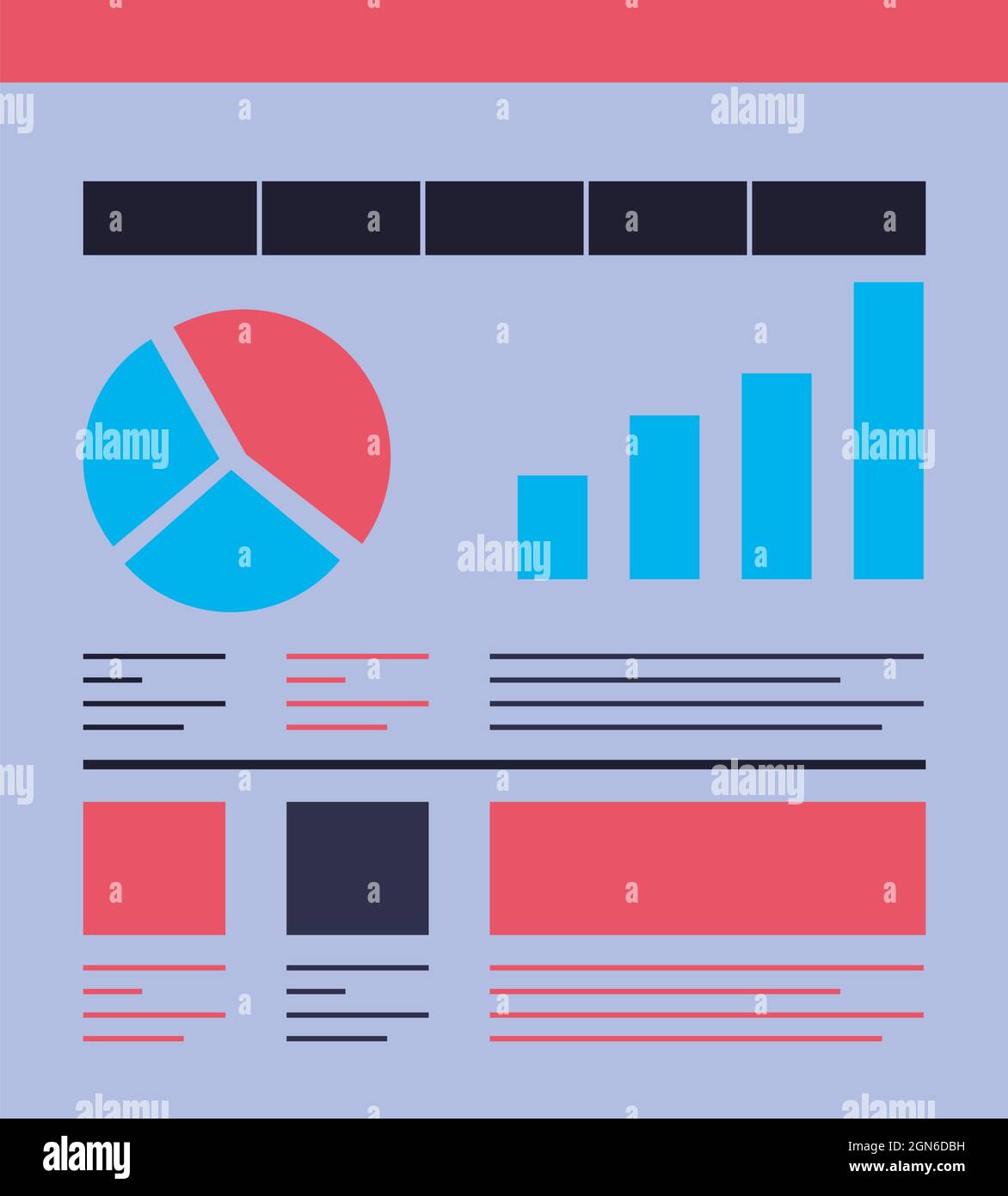website with charts on white background Stock Vector Image & Art - Alamy