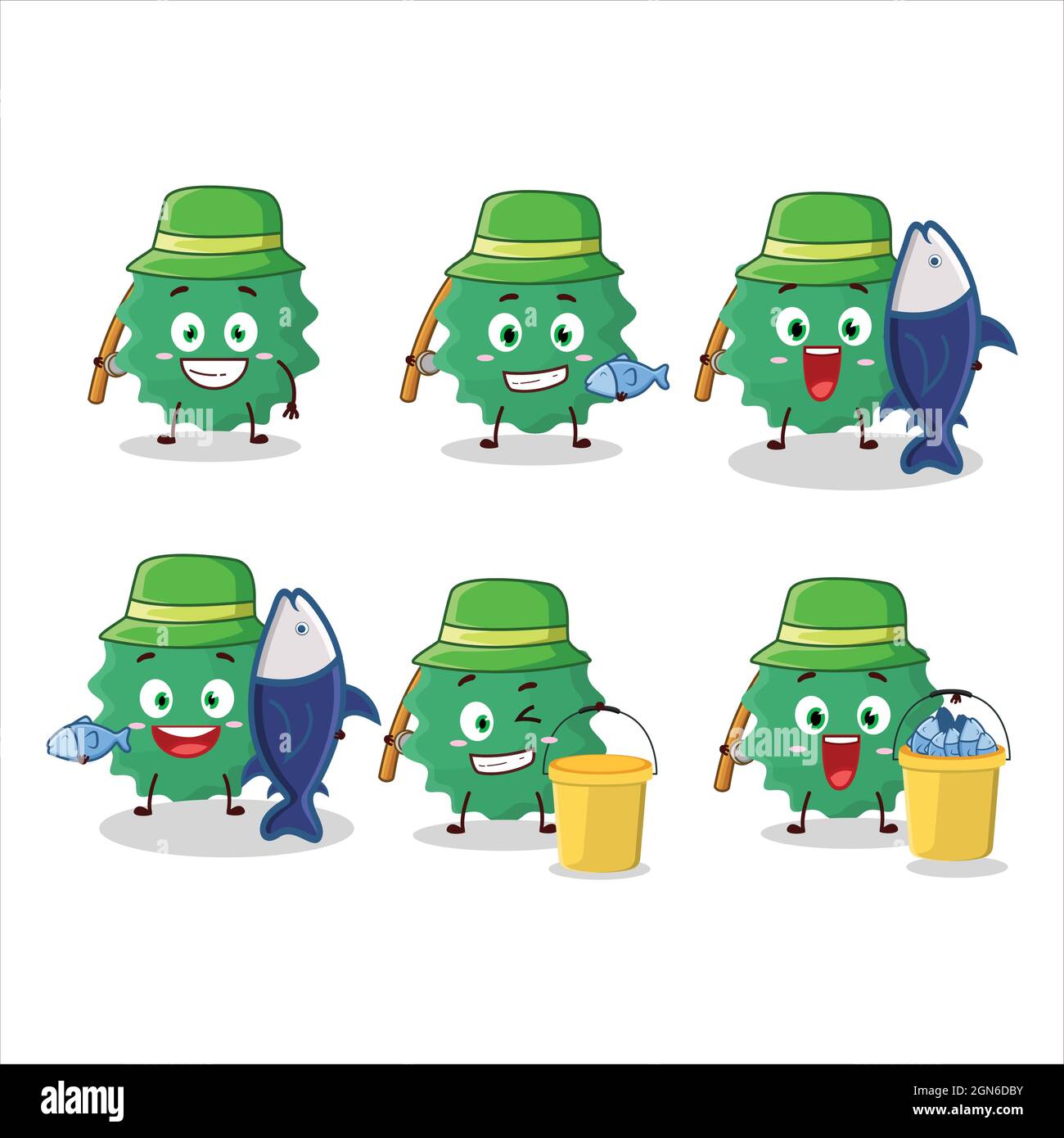 A fisherman haploviricotina cartoon picture catch a big fish. Vector ...