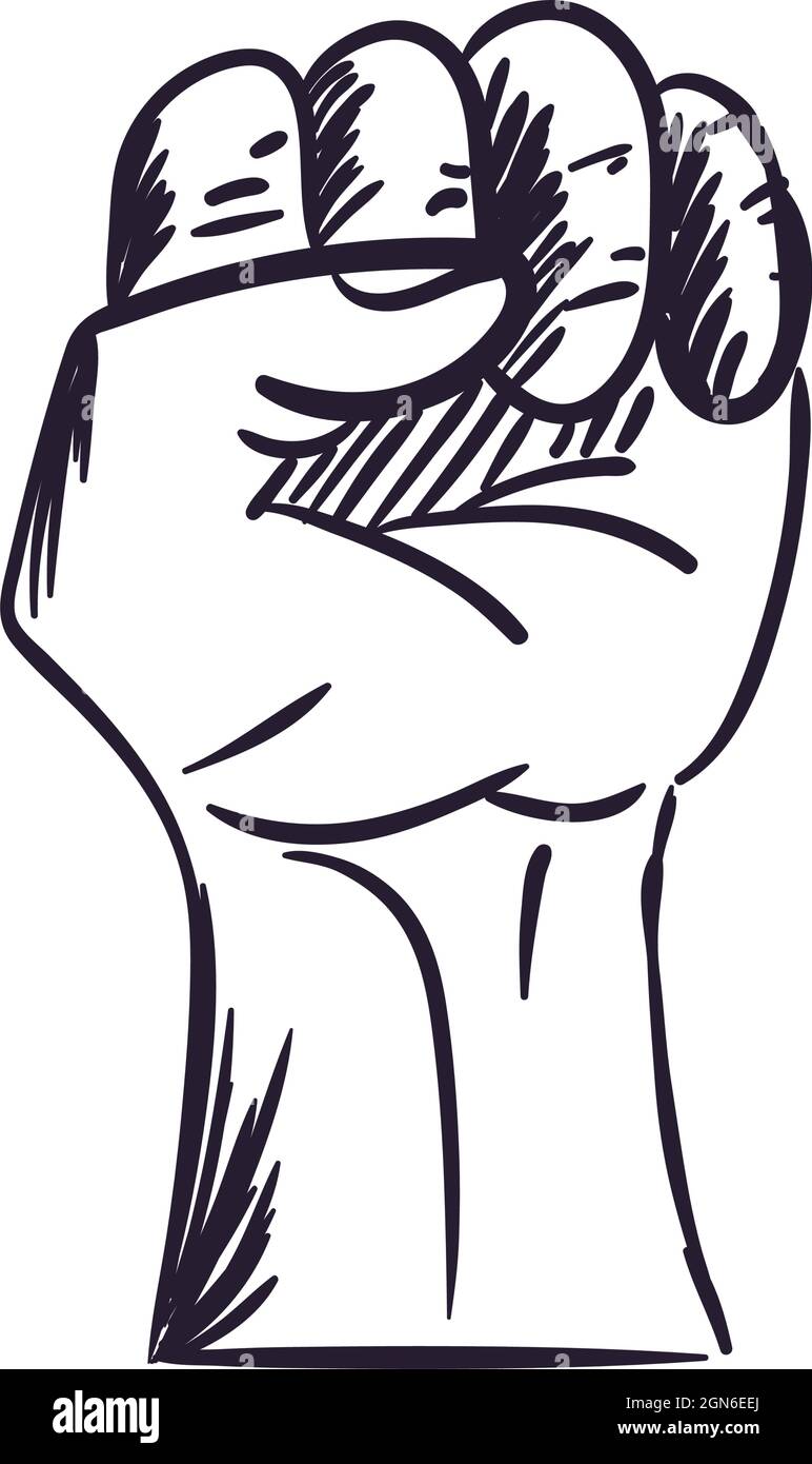 Protest draw fist on white background Stock Vector Image & Art - Alamy