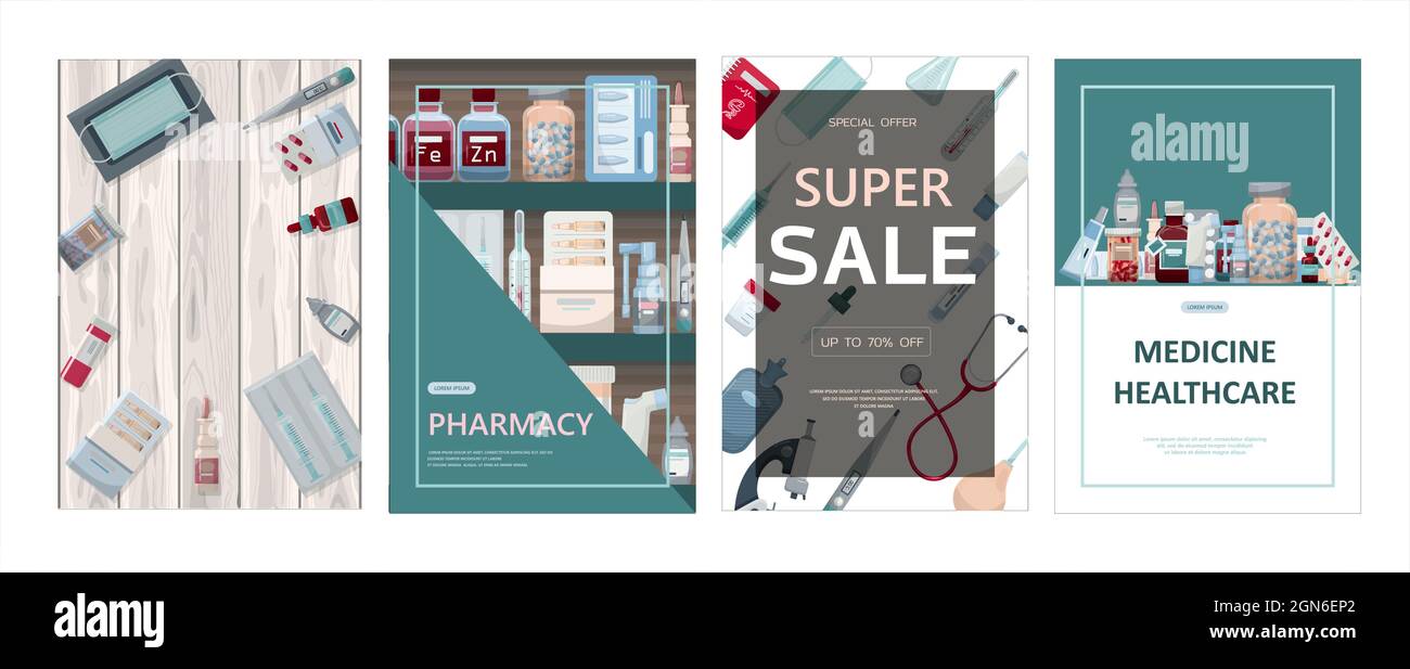 Vector medical banner. Pharmacy template for hospitals, advertising ...