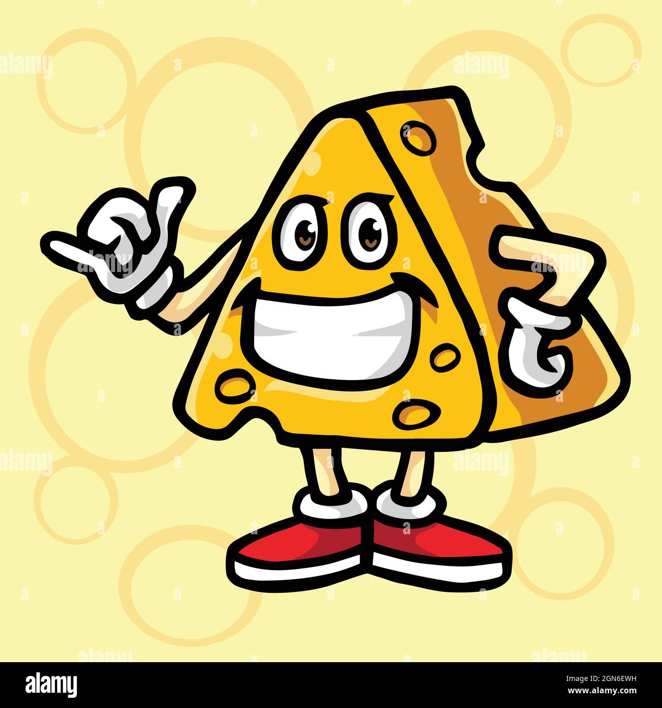 Cheese Cartoon Fun Cool Mascot Logo Character Design Vector ...