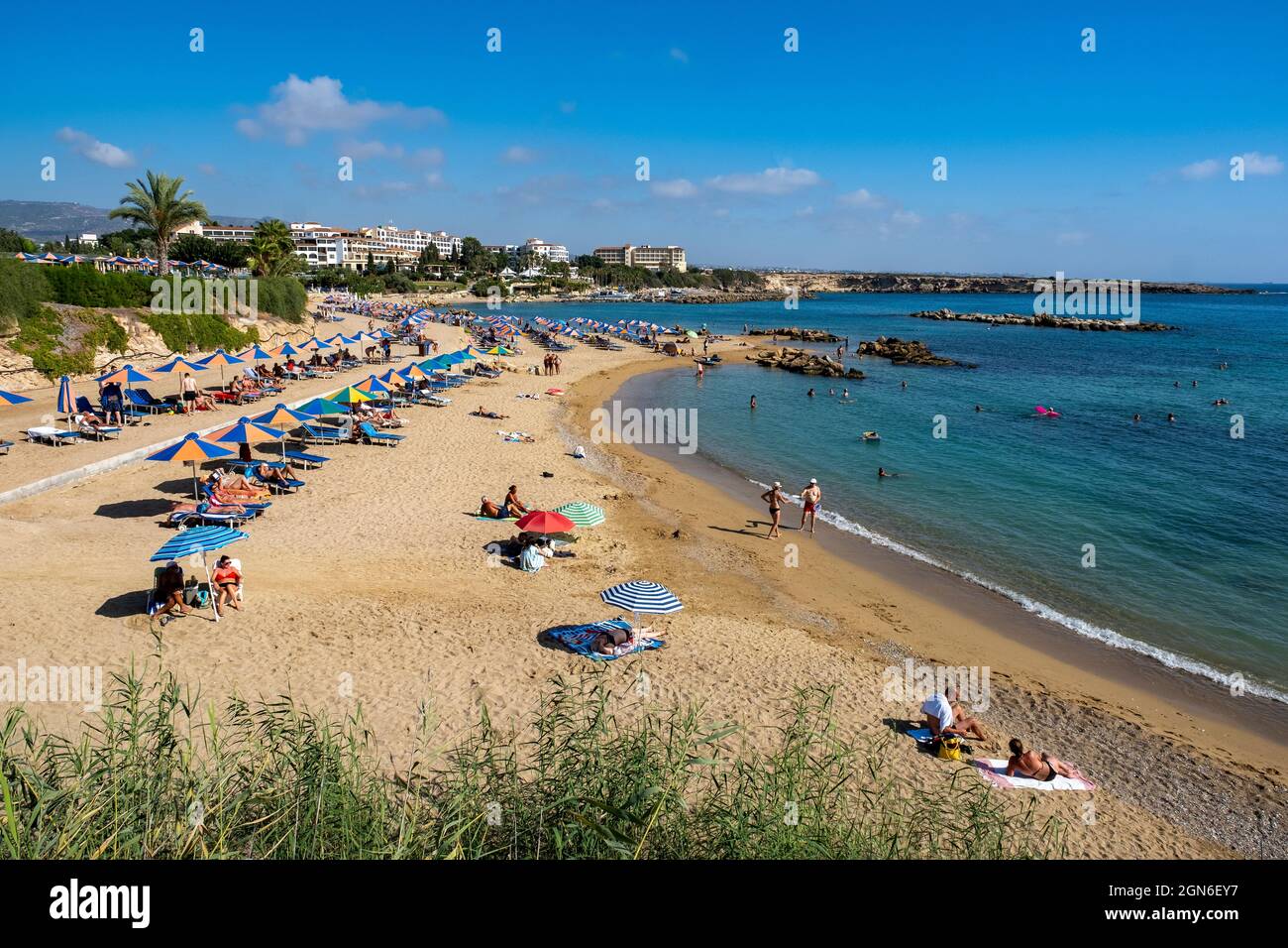 Coral Bay beach, Peyia, Paphos district, Cyprus Stock Photo - Alamy