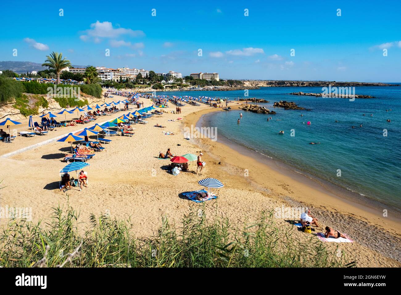 Coral Bay beach, Peyia, Paphos district, Cyprus Stock Photo - Alamy