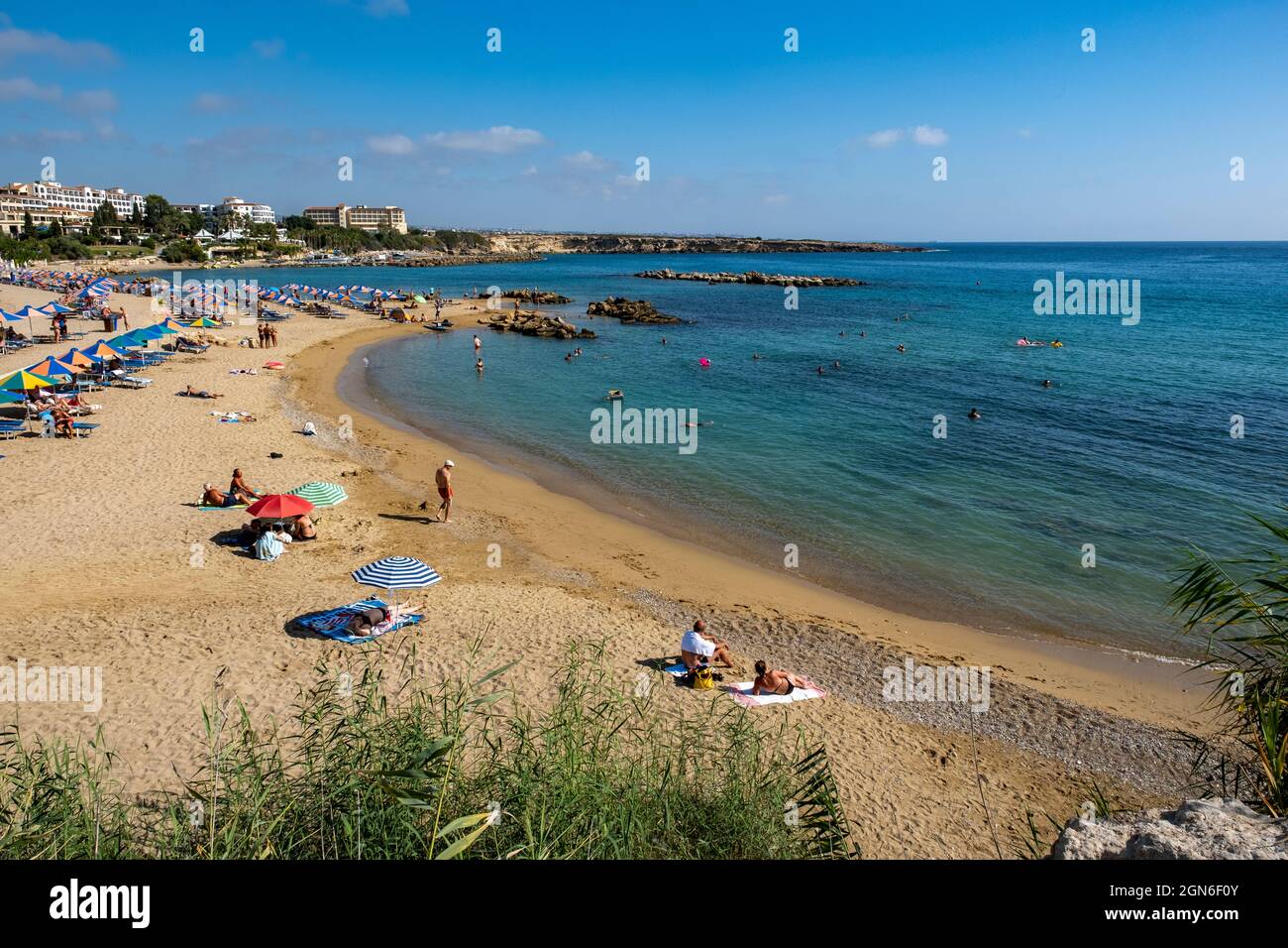 Coral Bay beach, Peyia, Paphos district, Cyprus Stock Photo - Alamy