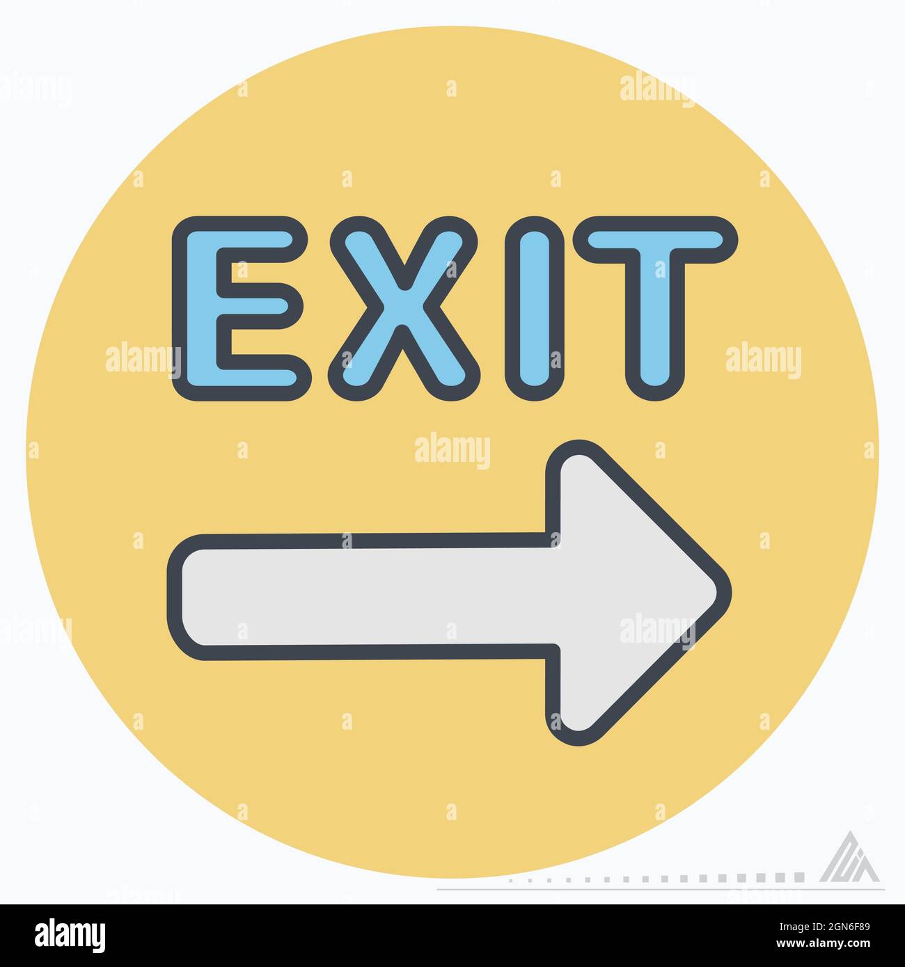 Icon Exit 2 - Color Mate Style - Simple illustration, Editable stroke ...