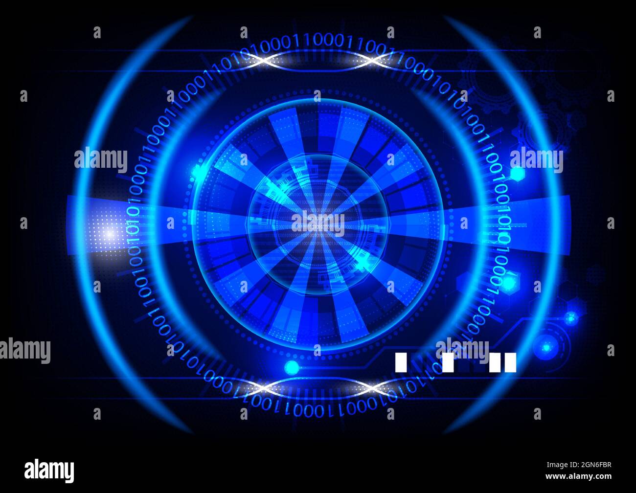 graphics design circle style cog glow abstract background blue color ...