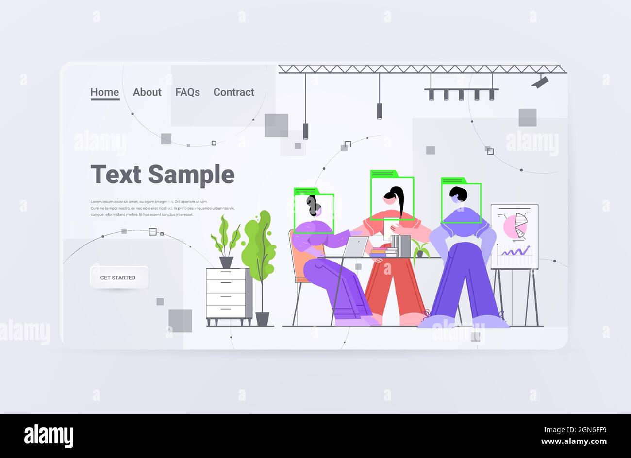 businesspeople team working in office security camera surveillance cctv ...