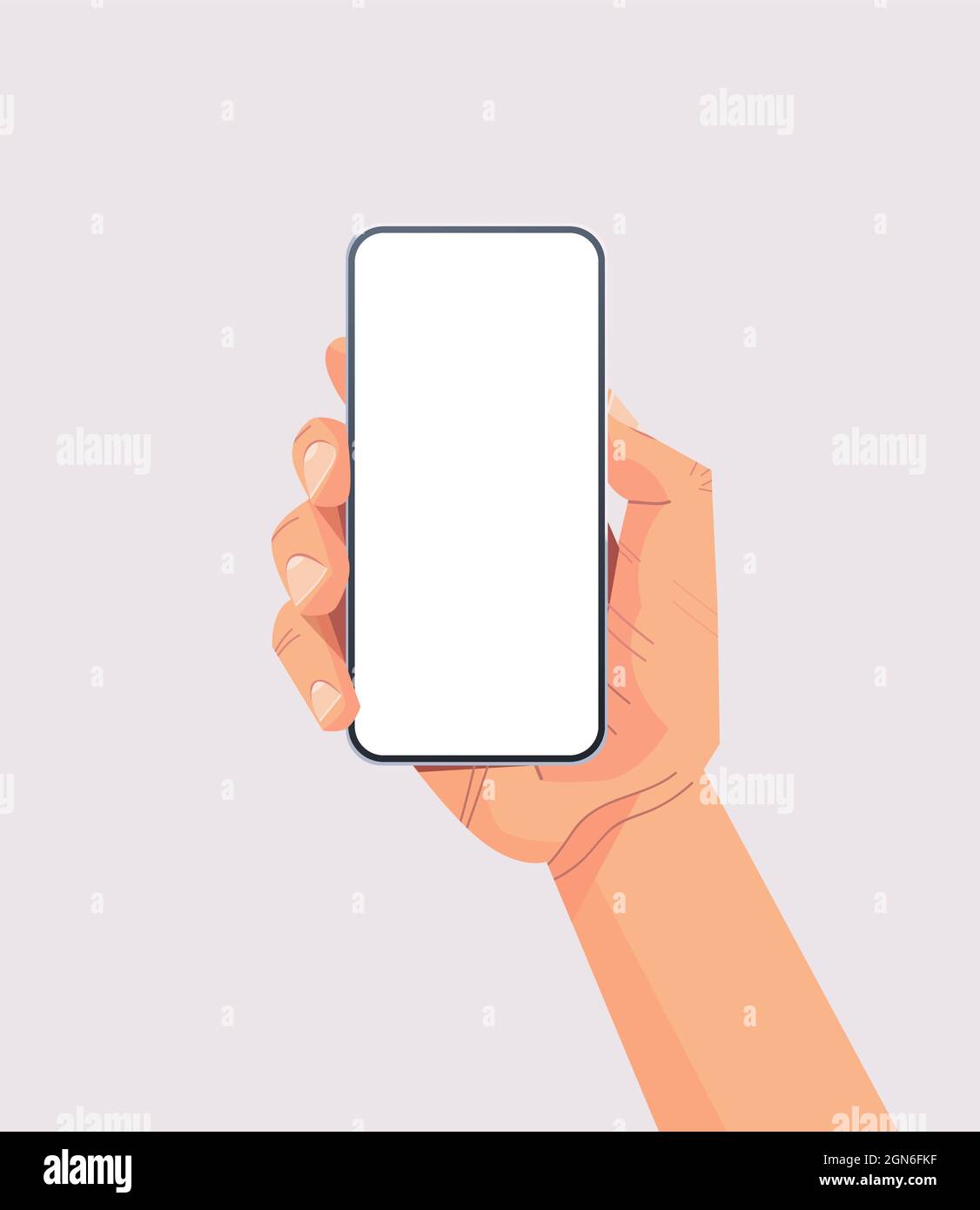 Hand holding mobile phone vertical Stock Vector Images - Alamy