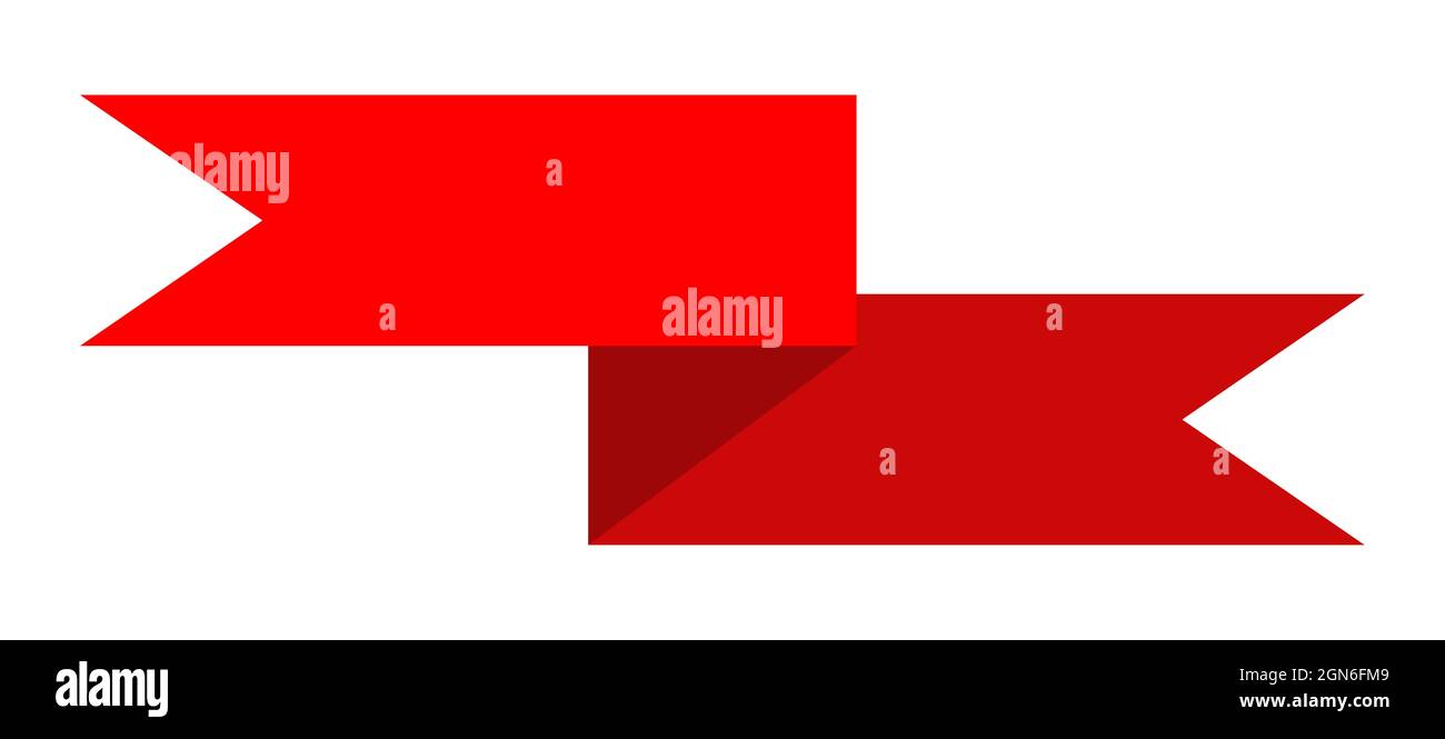 Red colorful curved ribbon on white background. Vector Illustration ...