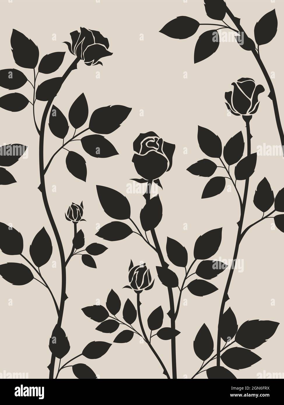 Rose on vine Stock Vector Images - Alamy