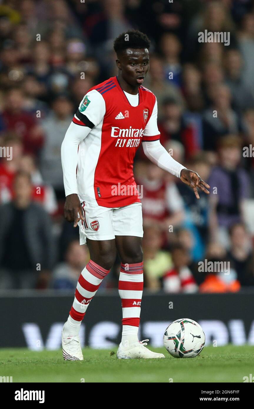 Bukayo Saka #7 of Arsenal on the ball Stock Photo - Alamy