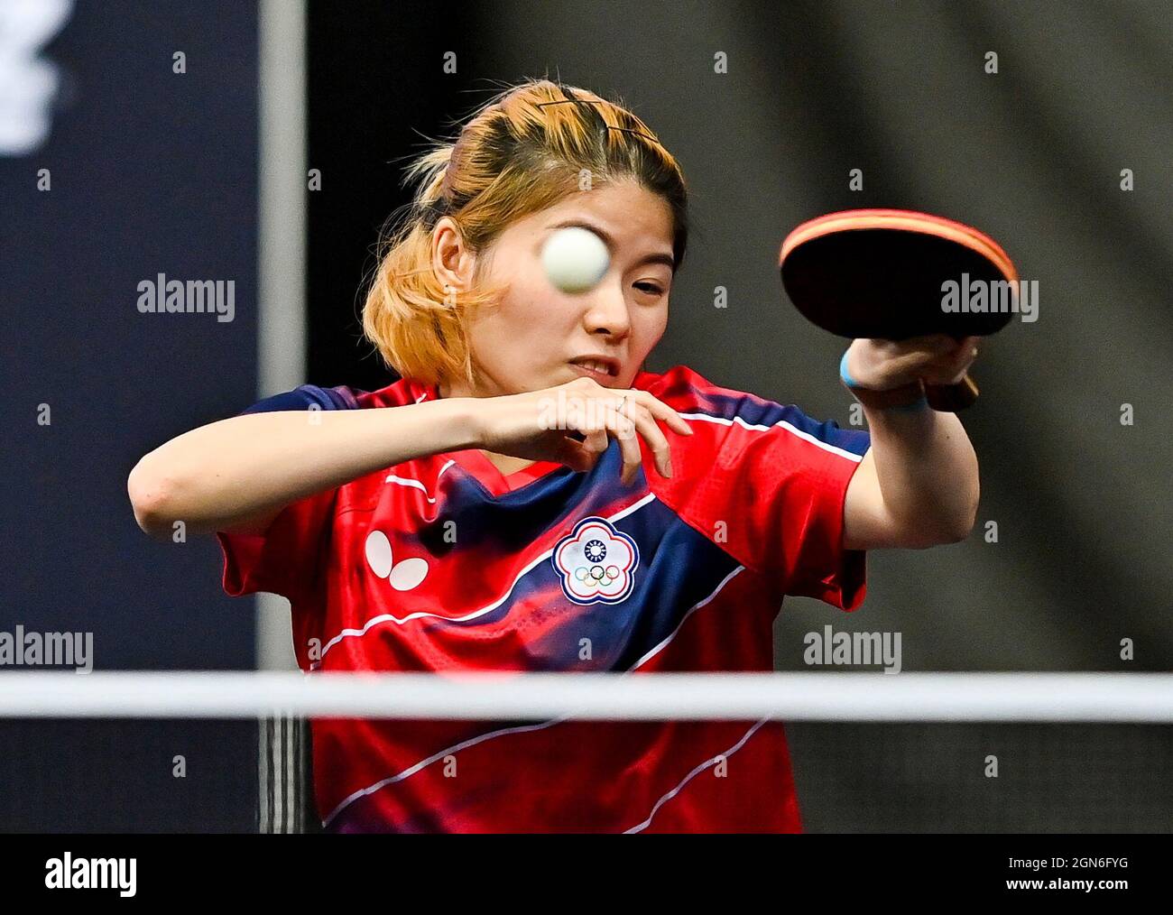 Doha, Qatar. 22nd Sep, 2021. Huang Yu-Wen of Chinese Taipei competes ...