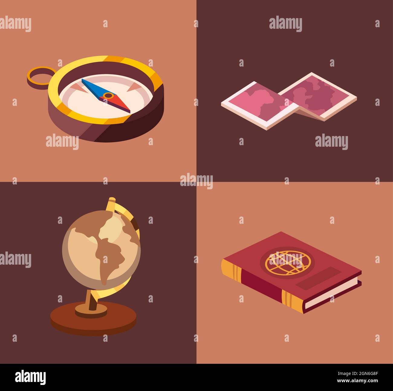 Geography icon set on frames background Stock Vector Image & Art - Alamy