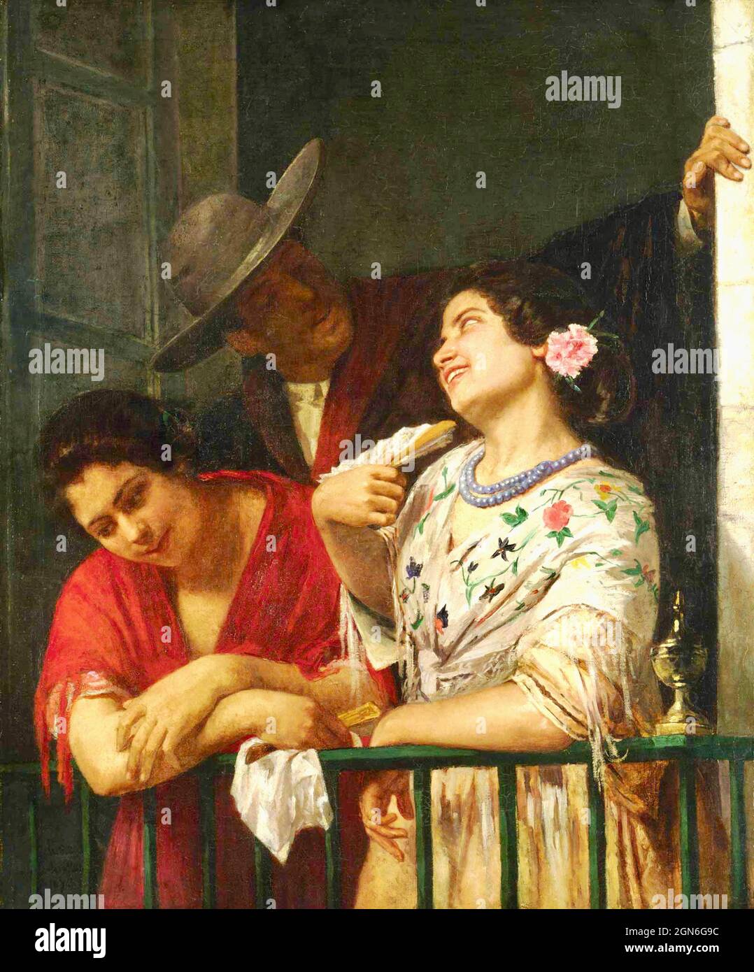 Mary Cassatt artwork - The Flirtation on a Balcony in Seville - Spanish ...