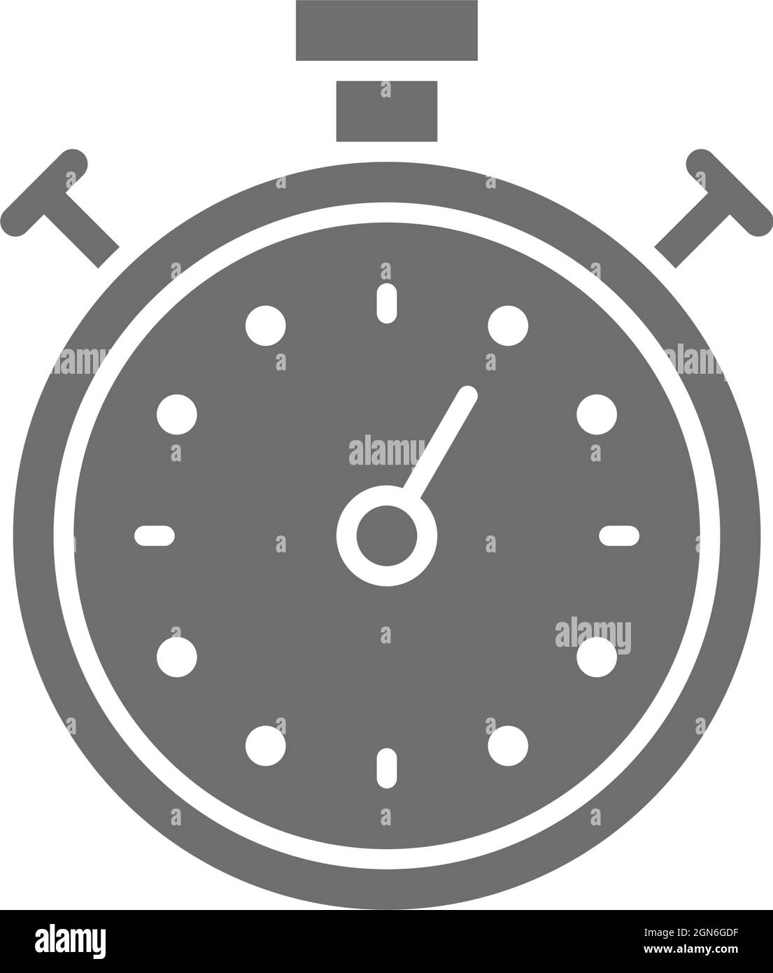 Stopwatch, timer, chronometer grey icon. Isolated on white background ...