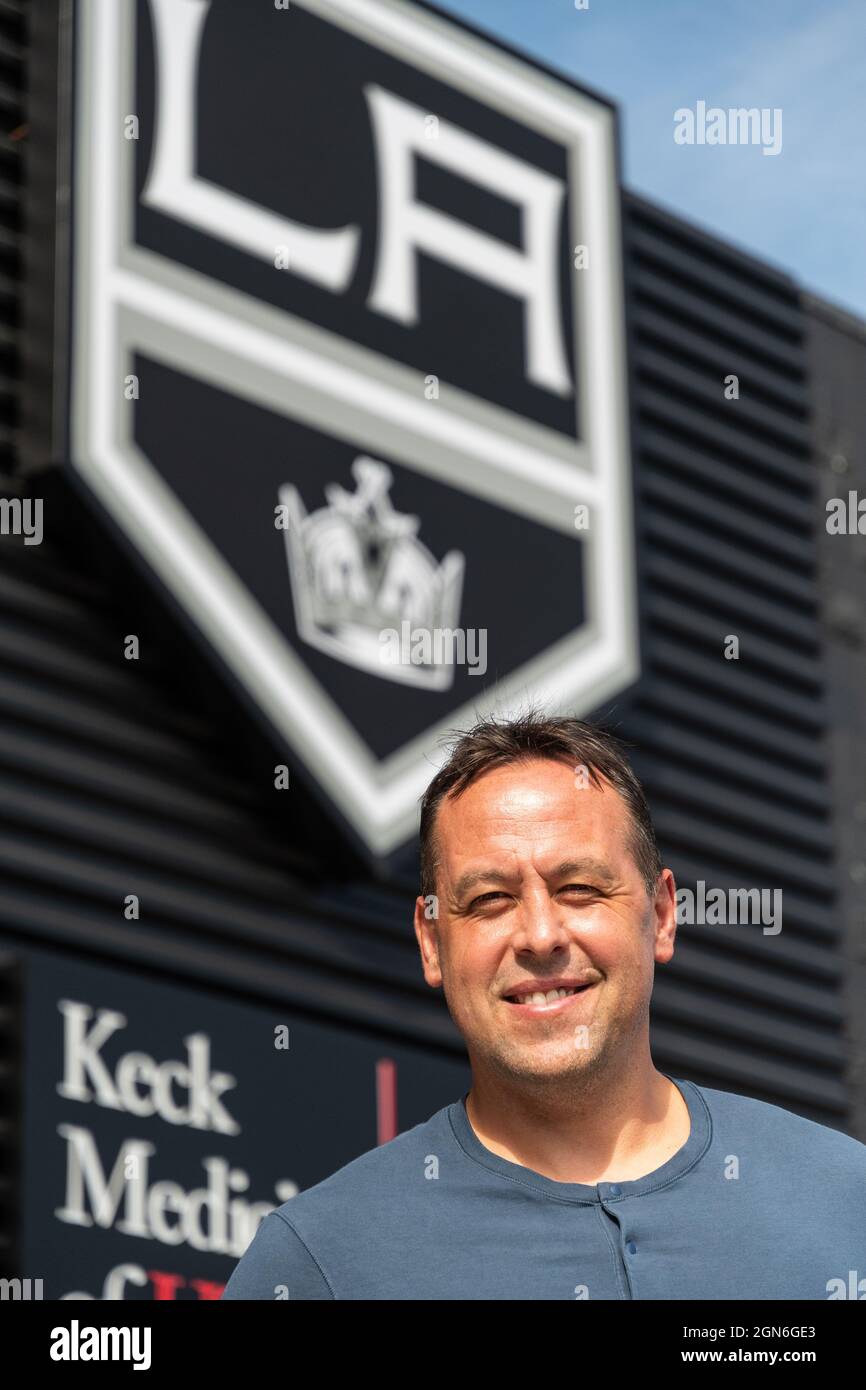 Los Angeles, USA. 22nd Sep, 2021. Marco Sturm stands in front of the ...